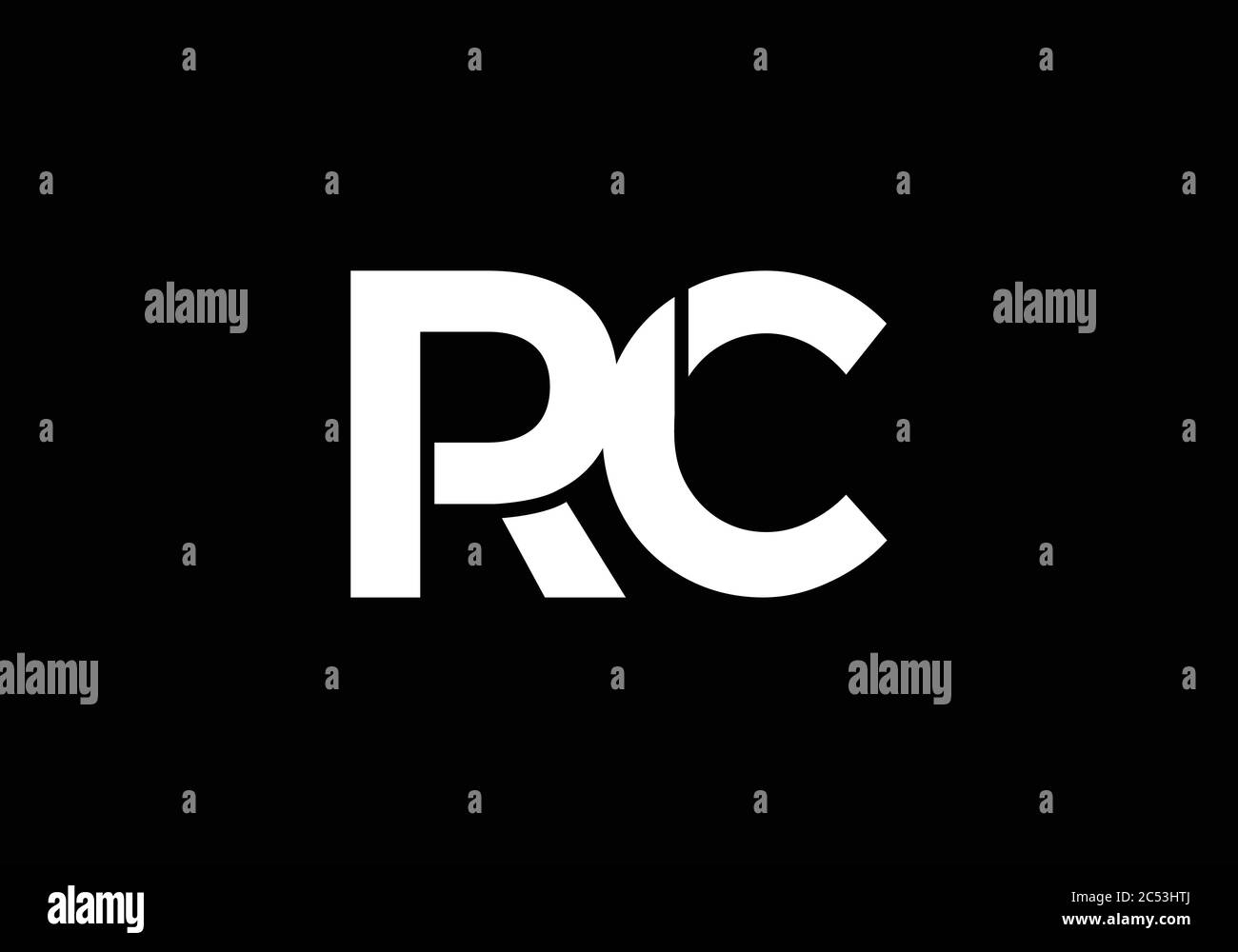 Initial Monogram Letter R C Logo Design Vector Template. R C Letter ...