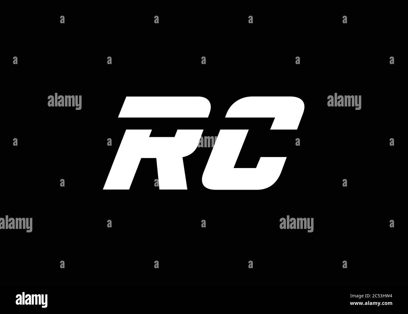 Initial Monogram Letter R C Logo Design Vector Template. R C Letter ...