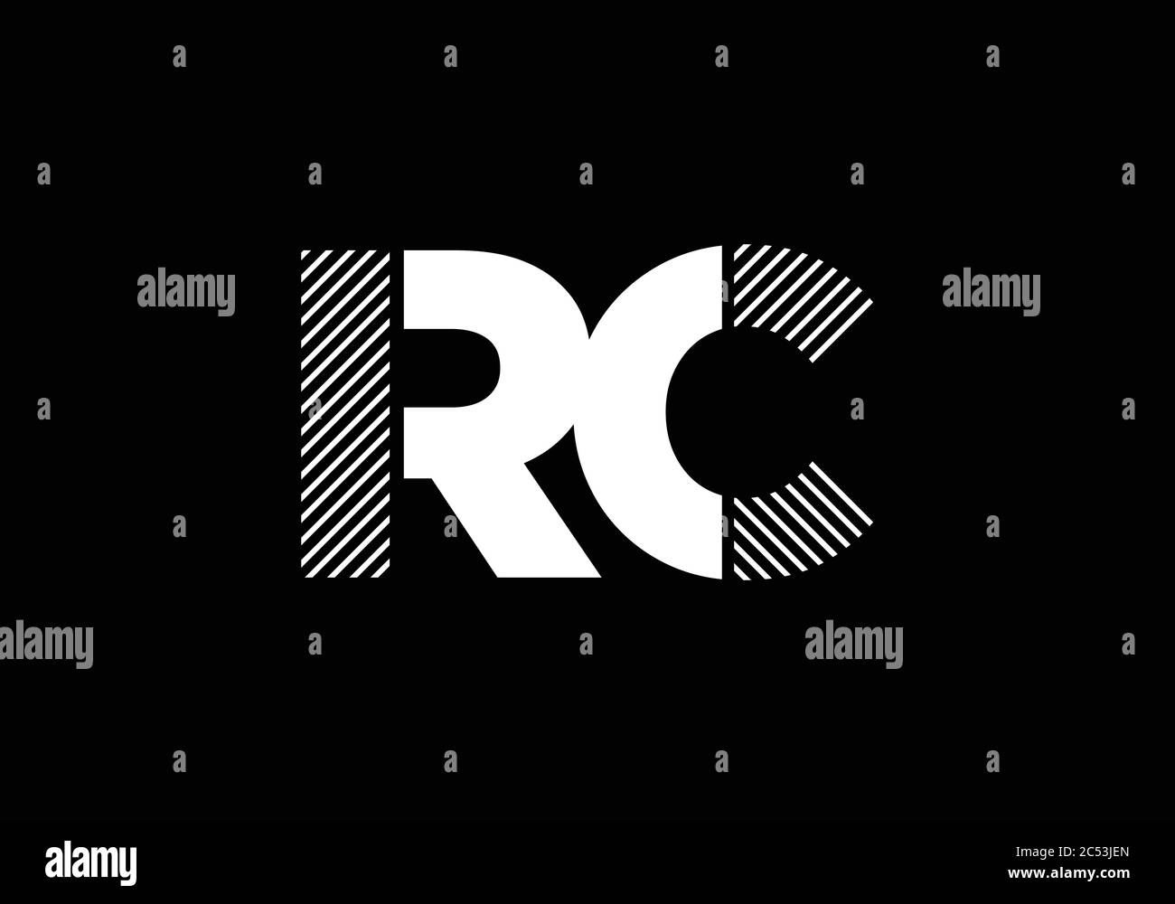 Initial Monogram Letter R C Logo Design Vector Template. R C Letter ...