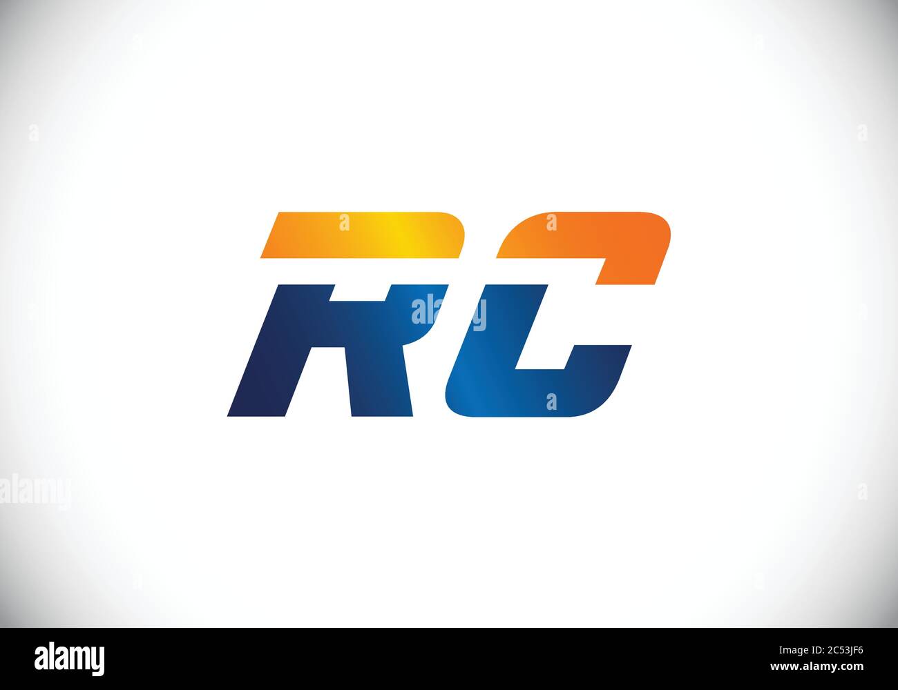 Initial Monogram Letter R C Logo Design Vector Template. R C Letter ...