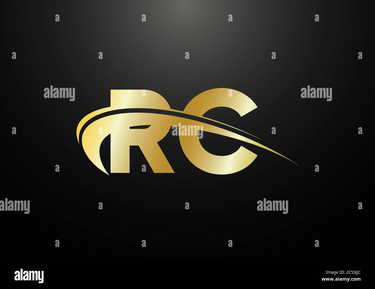Initial Monogram Letter R C Logo Design Vector Template. R C Letter ...
