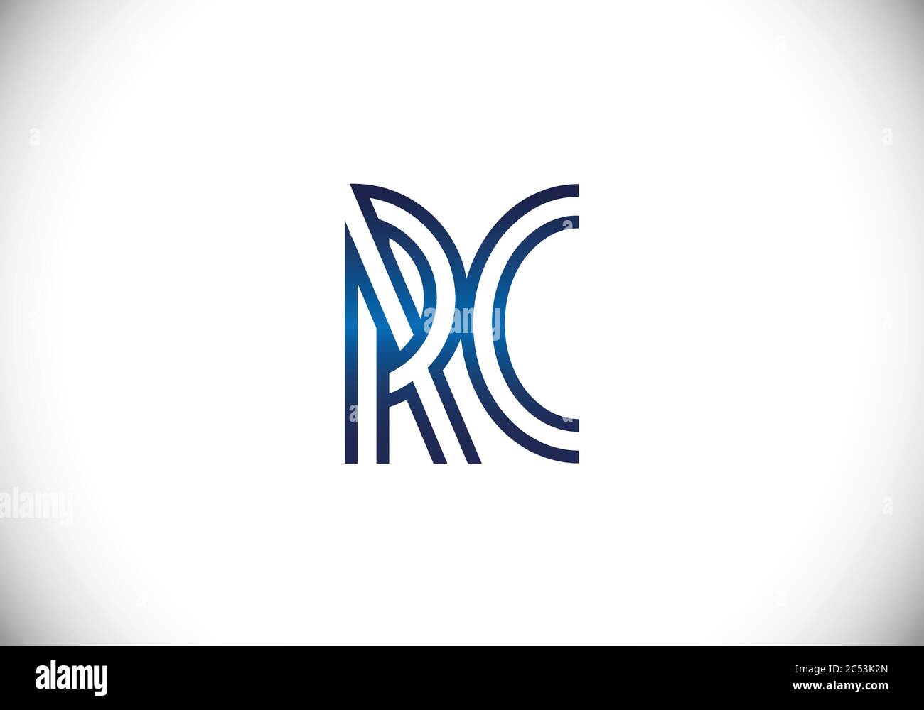 Initial Monogram Letter R C Logo Design Vector Template. R C Letter ...