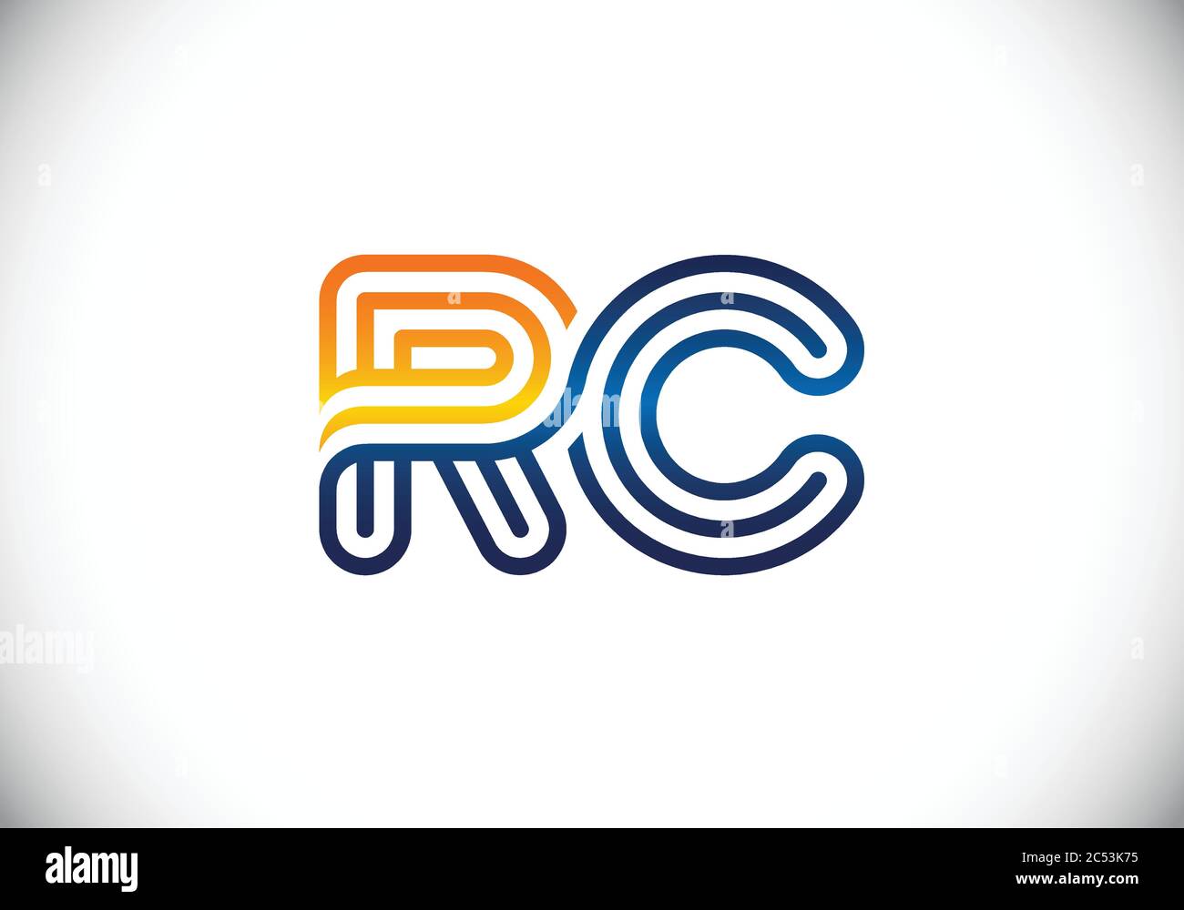 Initial Monogram Letter R C Logo Design Vector Template. R C Letter ...