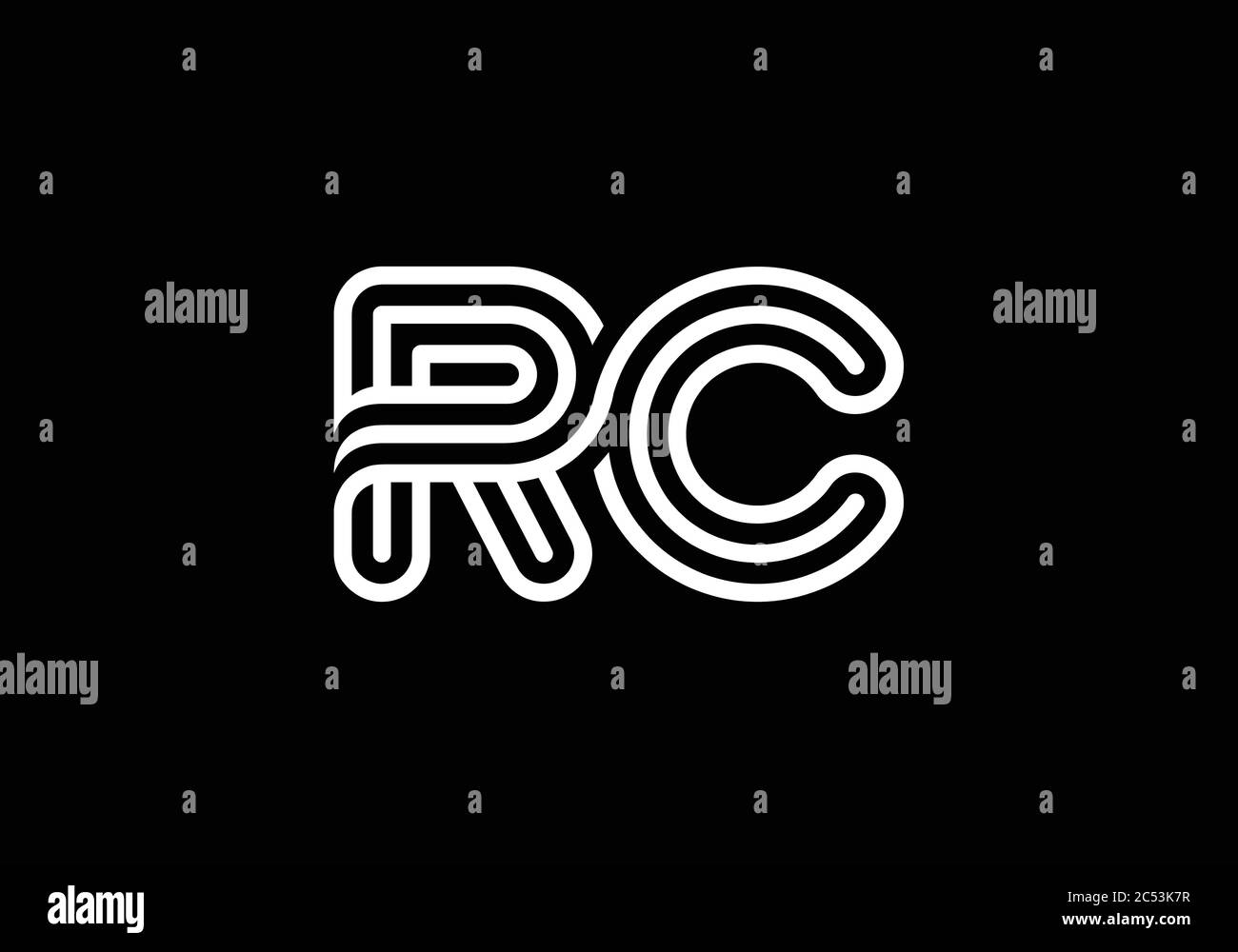 Initial Monogram Letter R C Logo Design Vector Template. R C Letter ...