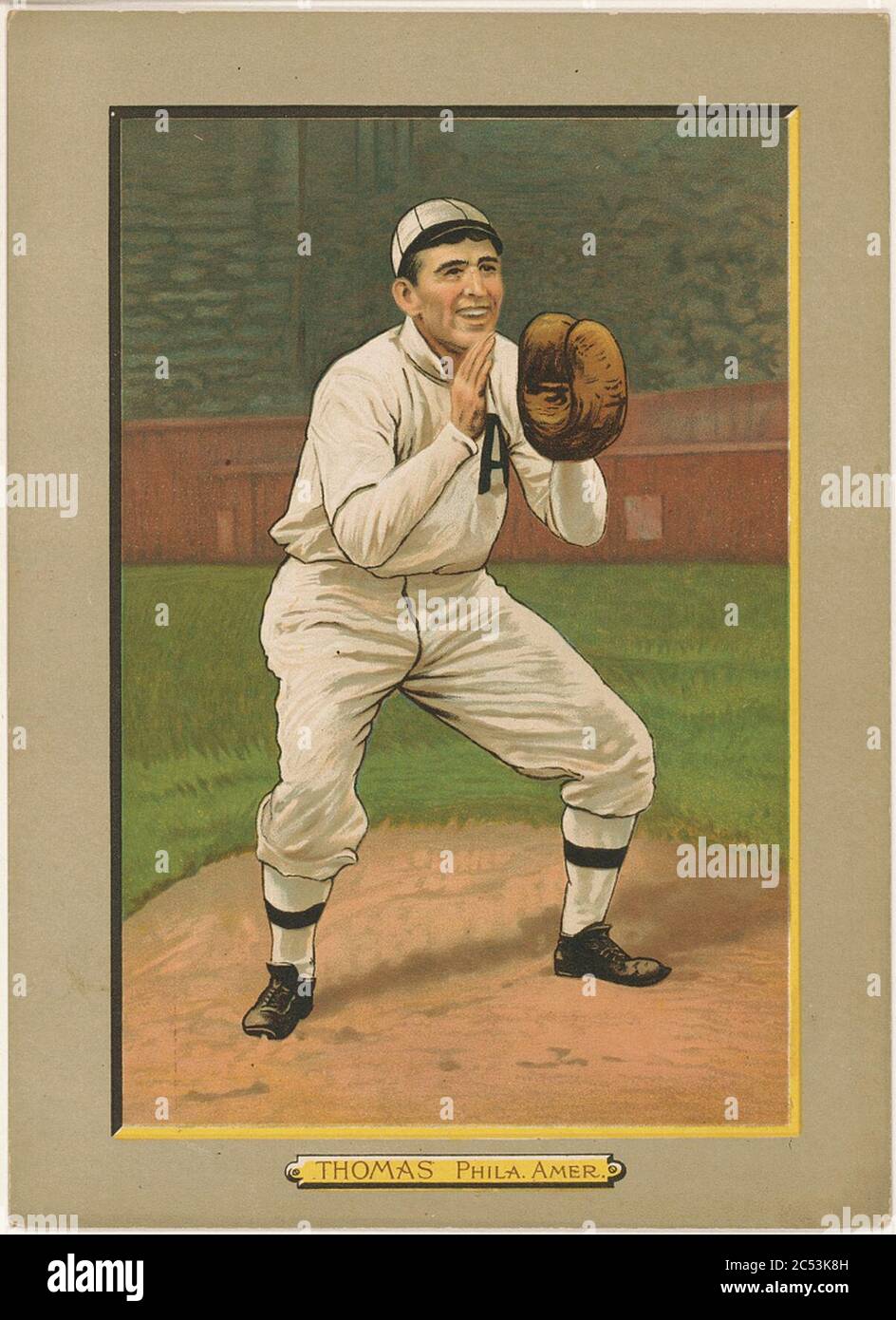 Ira Thomas, Philadelphia Athletics, baseball card portrait Stock Photo - Alamy