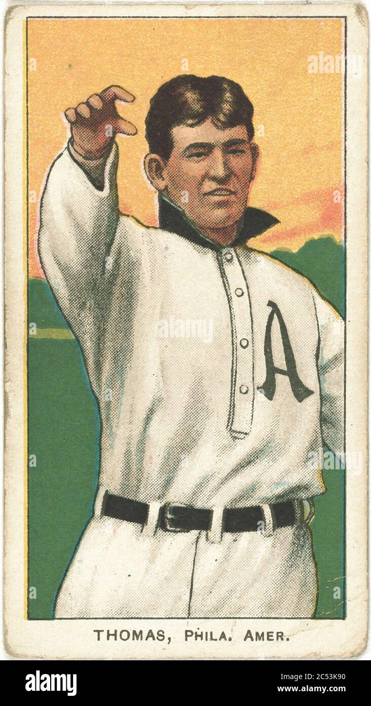 Ira Thomas, Philadelphia Athletics, baseball card portrait Stock Photo - Alamy