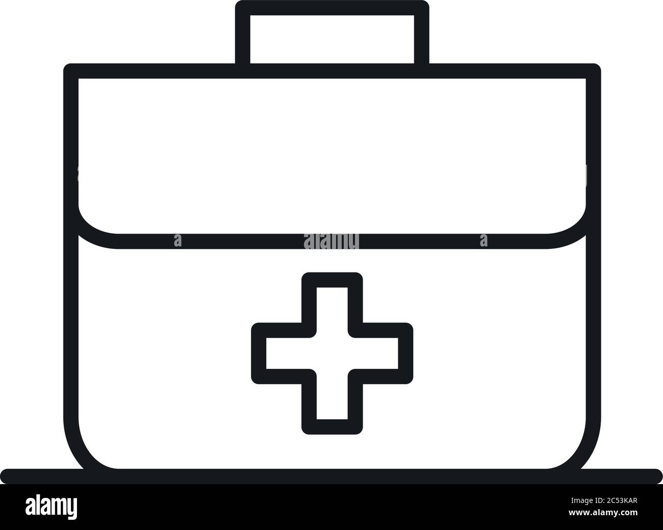 kit first aid equipment healthcare medical and hospital pictogram line ...