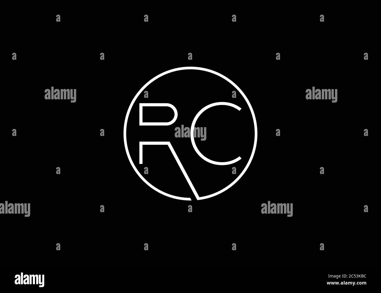 Initial Monogram Letter R C Logo Design Vector Template. R C Letter ...