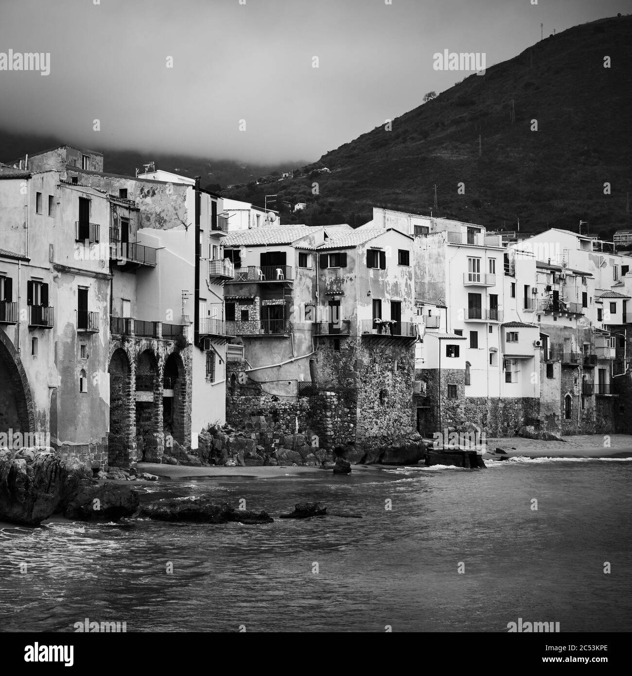 Urban landscape mediterranean sea Black and White Stock Photos & Images ...