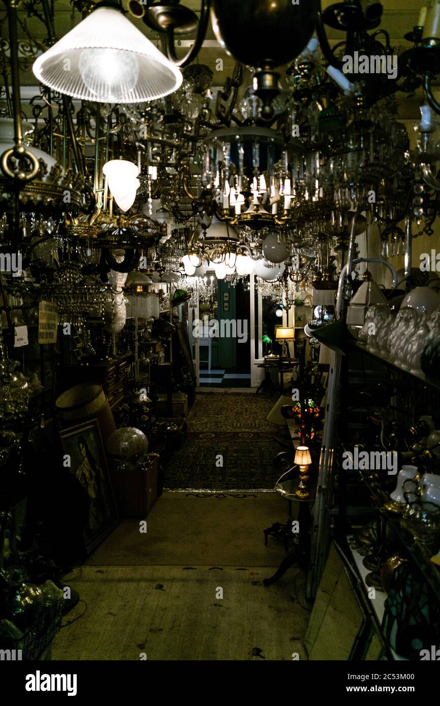 Interior of an old light shop Stock Photo - Alamy