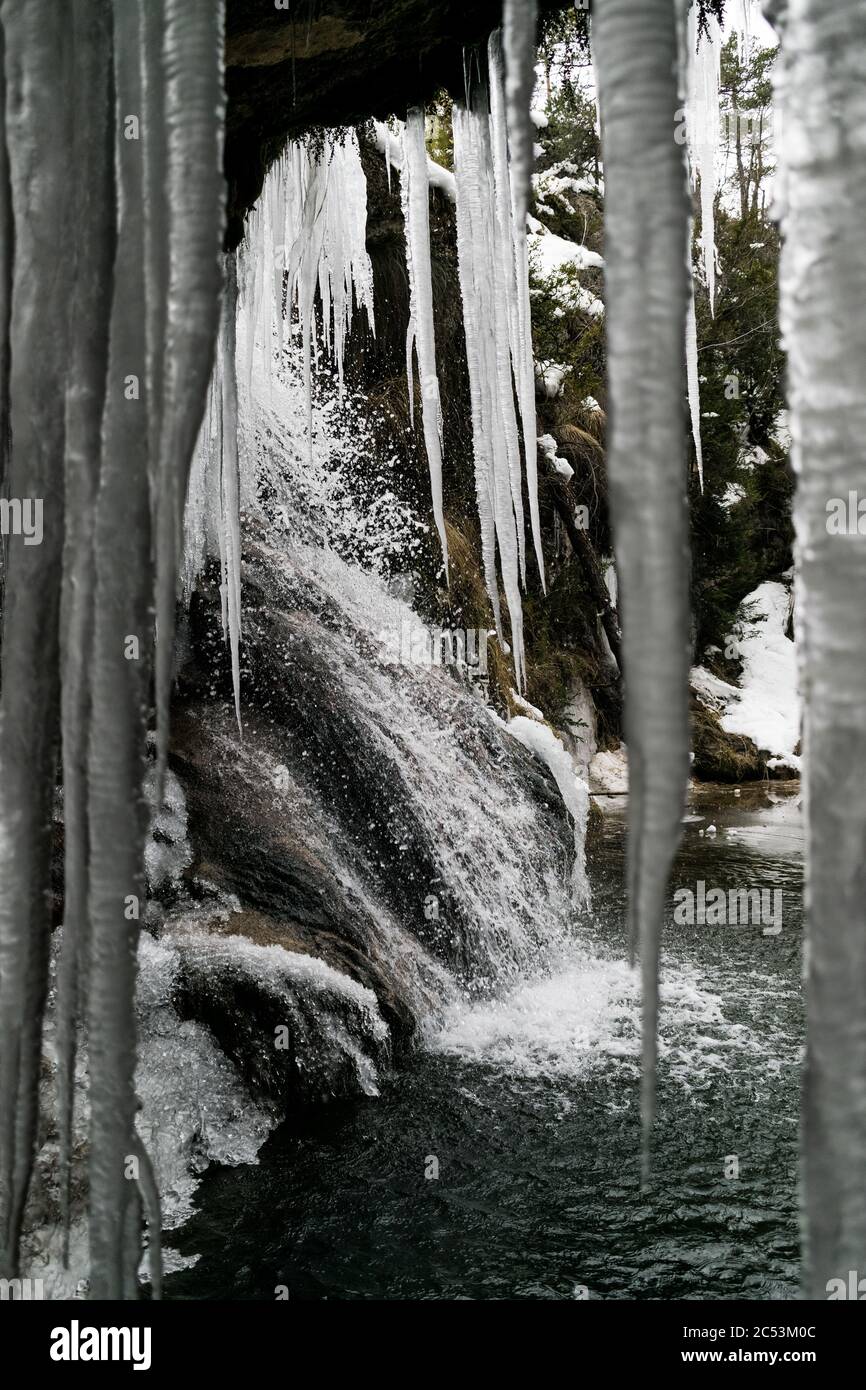 Waterfall snow canyon tourism hiking water hi-res stock photography and ...