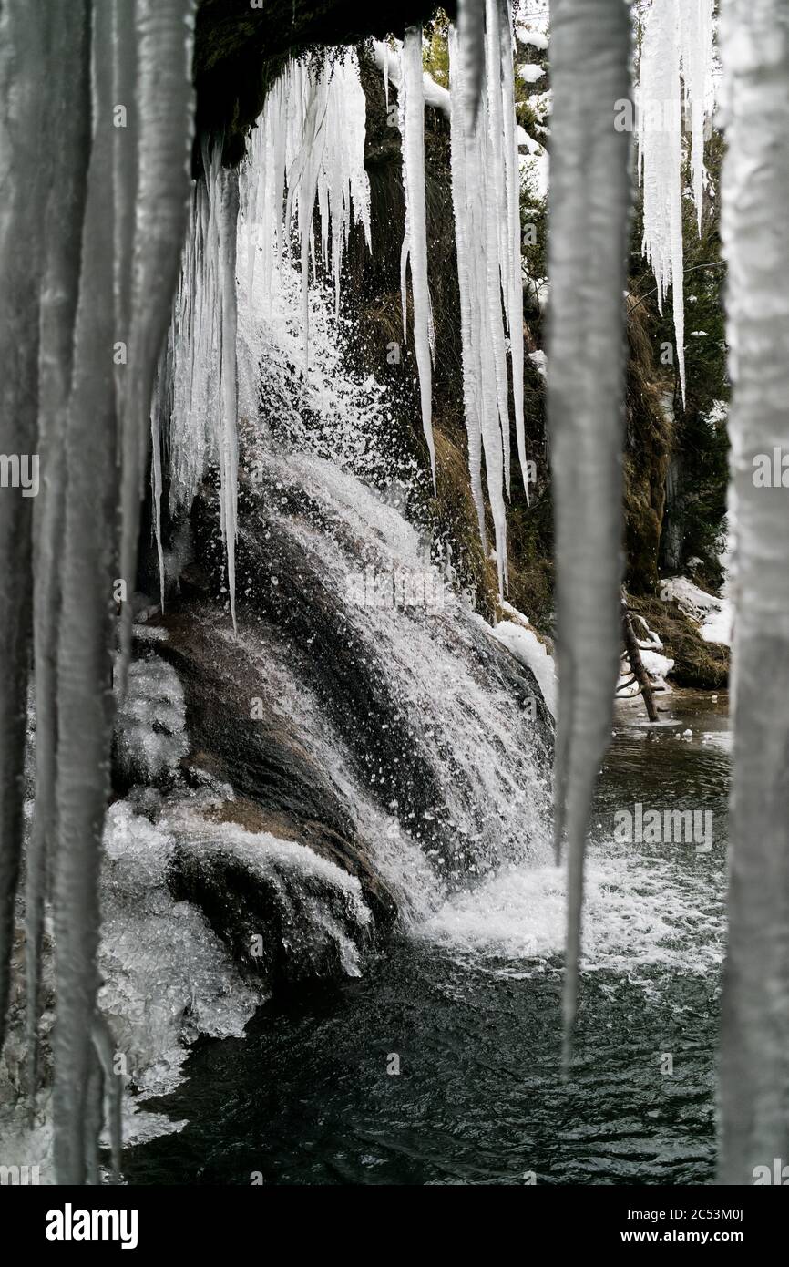 Waterfall snow canyon tourism hiking water hi-res stock photography and ...