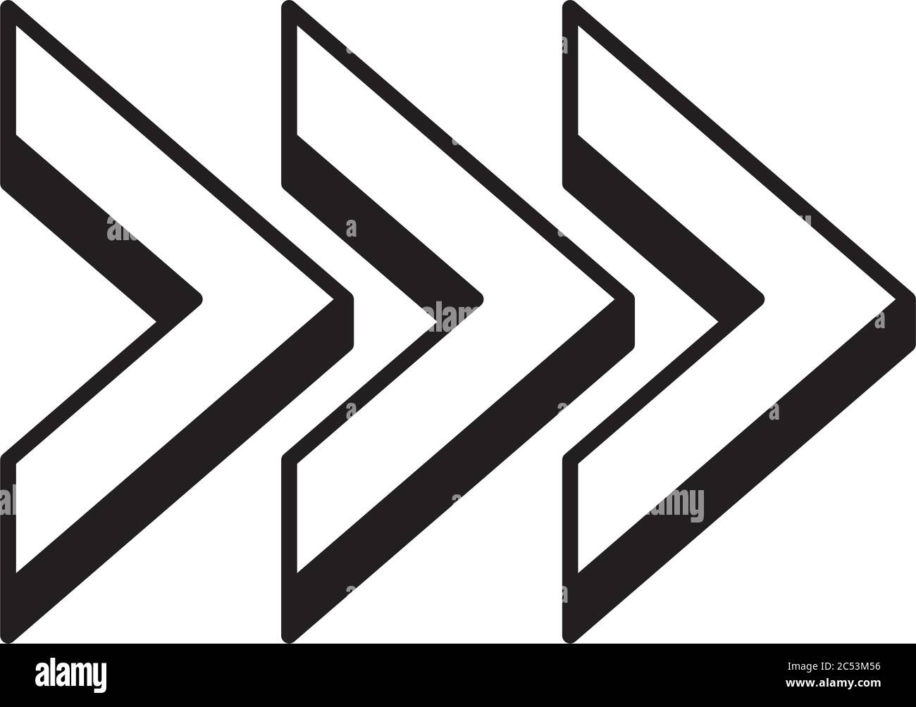 right forward arrows icon over white background, line style, vector ...