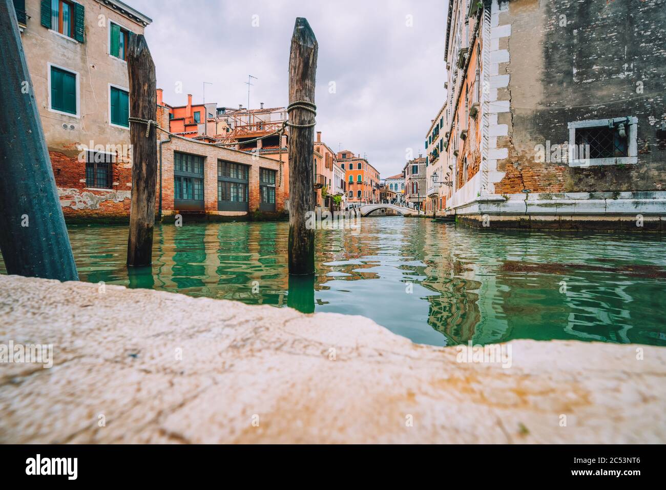 Venice, Italy. Beautiful view of the typical channels canals in Venezia ...