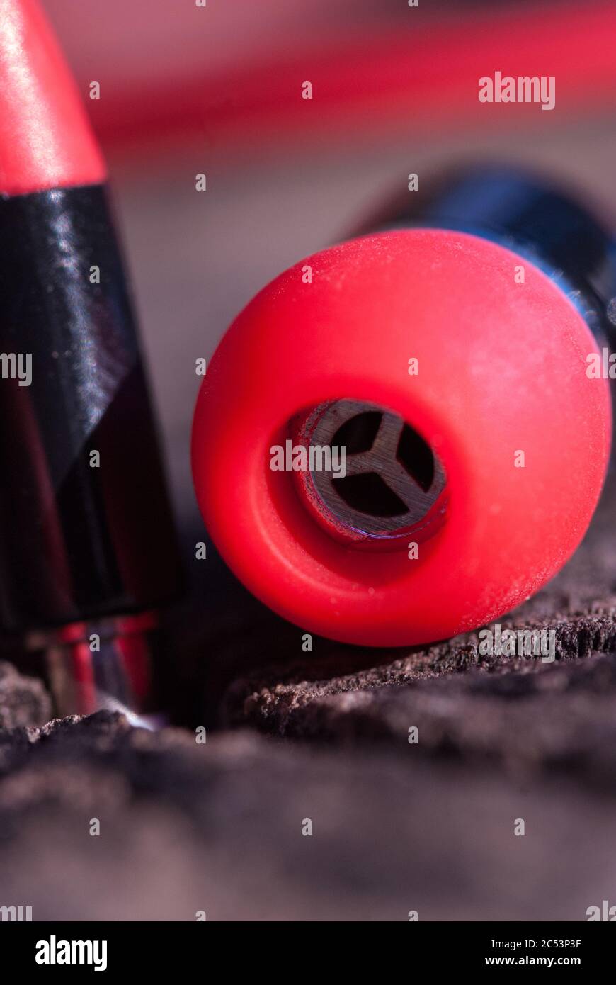 Macro view of an earphone Stock Photo - Alamy