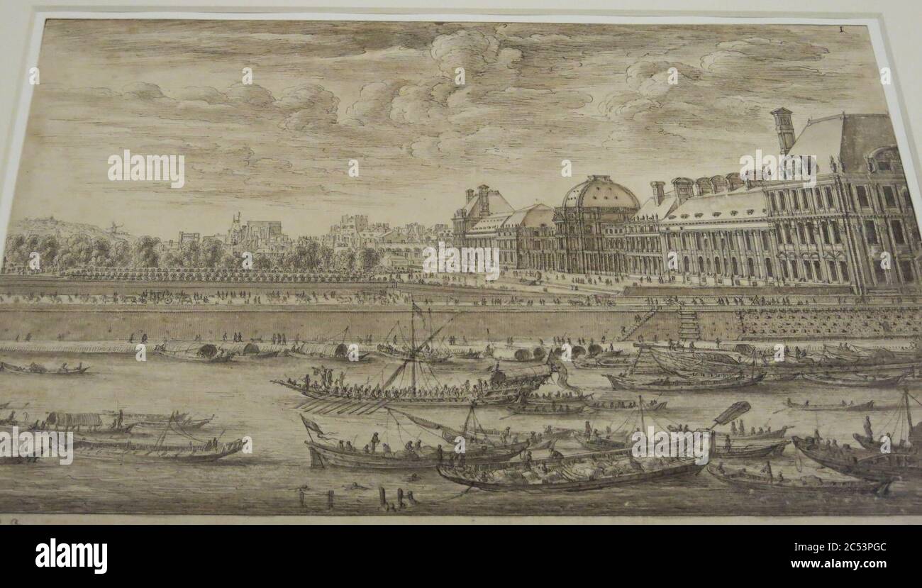 Israel Silvestre, Vue du palais des Tuileries depuis la rive gauche ...