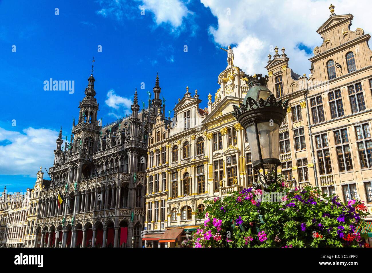 The Grand Place in Brussels in a beautiful summer day, Belgium Stock ...