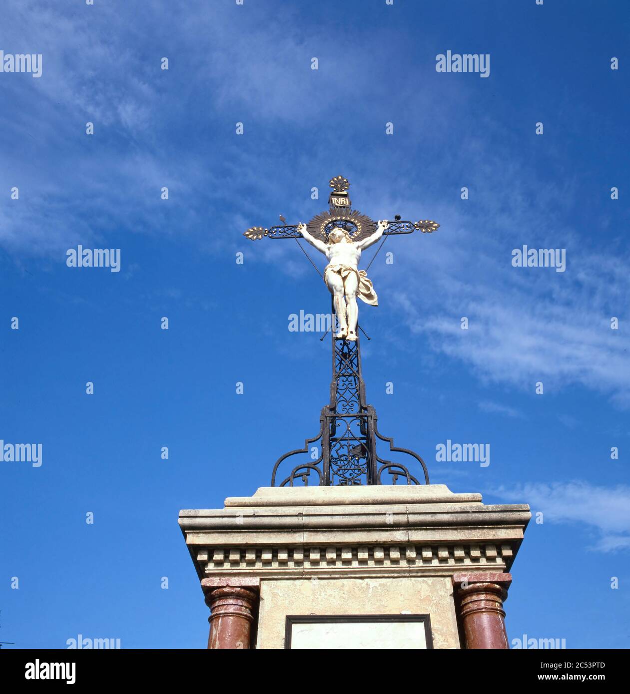 Jesus cross INRI in the South of France Stock Photo - Alamy