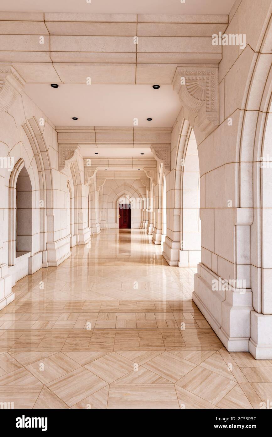 Opera house, magnificent building, passage, arcade, portico, marble ...