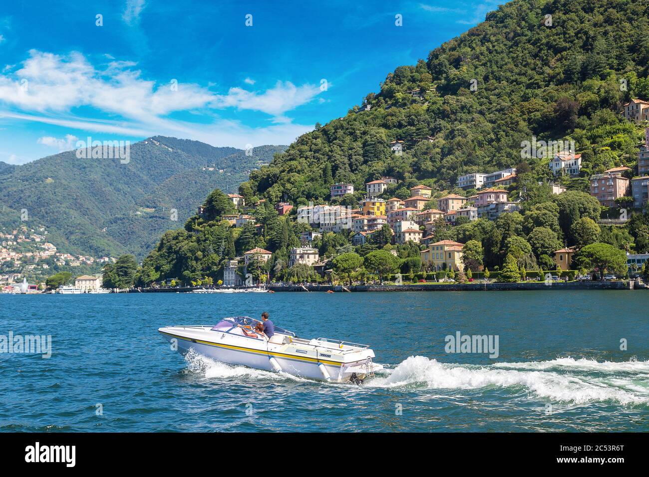Lake Como in Italy in a beautiful summer day Stock Photo - Alamy