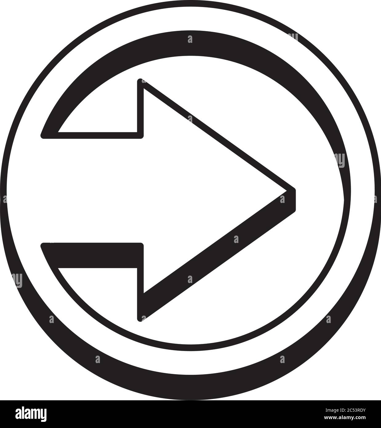 In Right Arrow Icon Over White Background Line Style Vector
