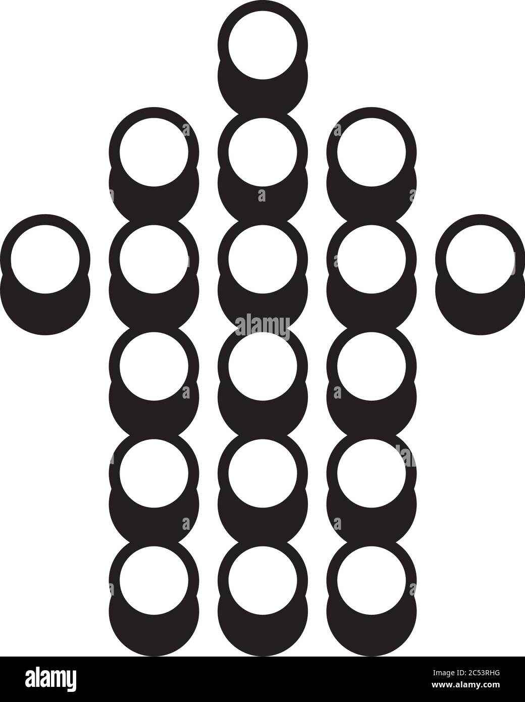 dotted up arrow icon over white background, line style, vector ...