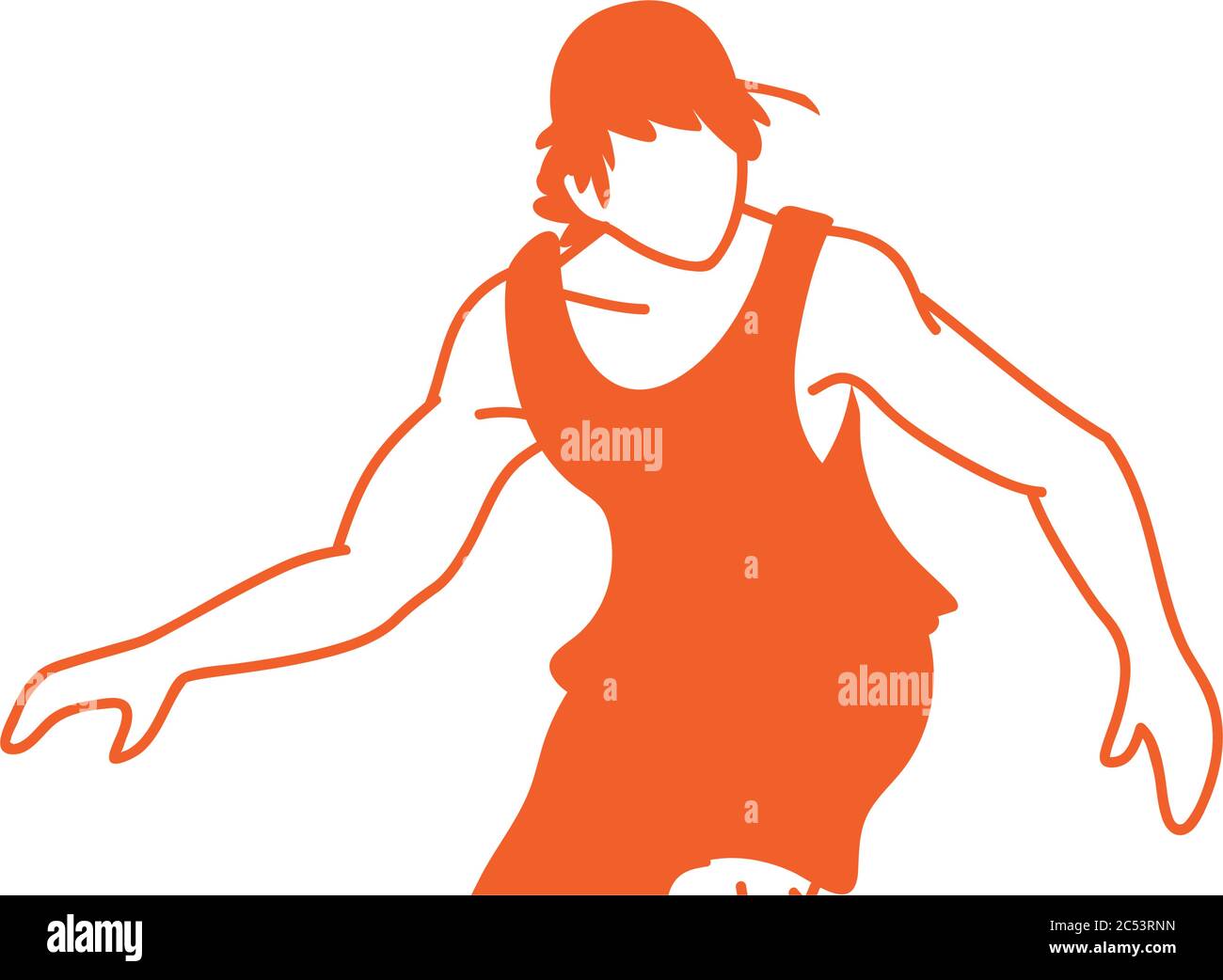 Player man with aerodynamic position design, Basketball sport hobby ...