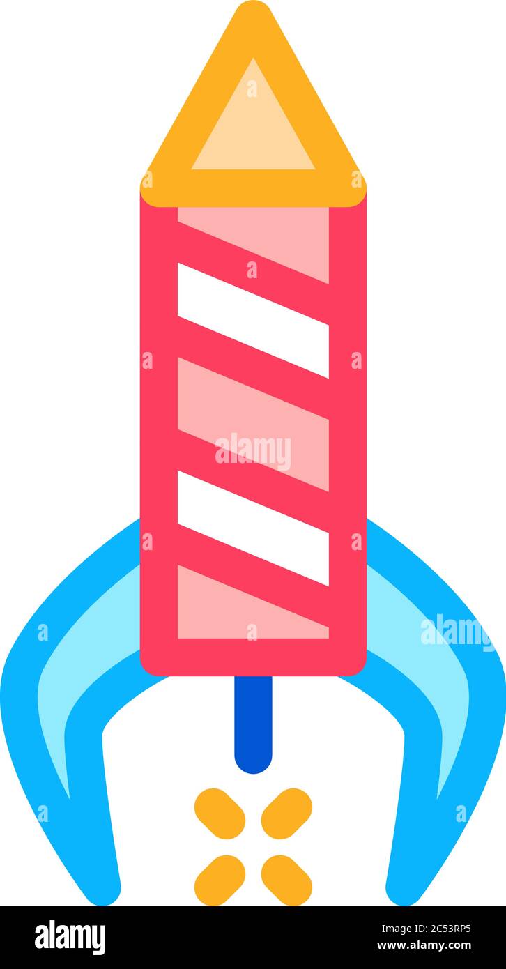 firework rocket icon vector outline illustration Stock Vector Image ...