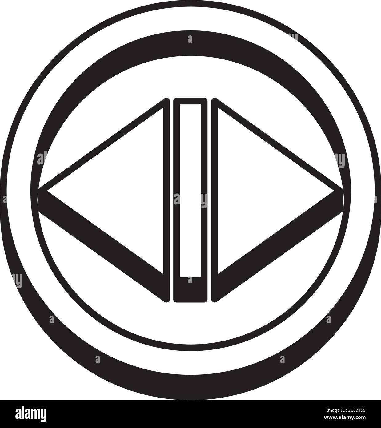 Open Elevator Arrows Icon Over White Background Line Style Vector