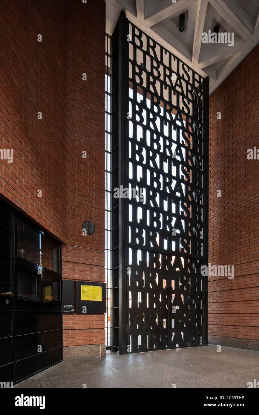 Oblique view of metal gates. The British Library, London, United ...
