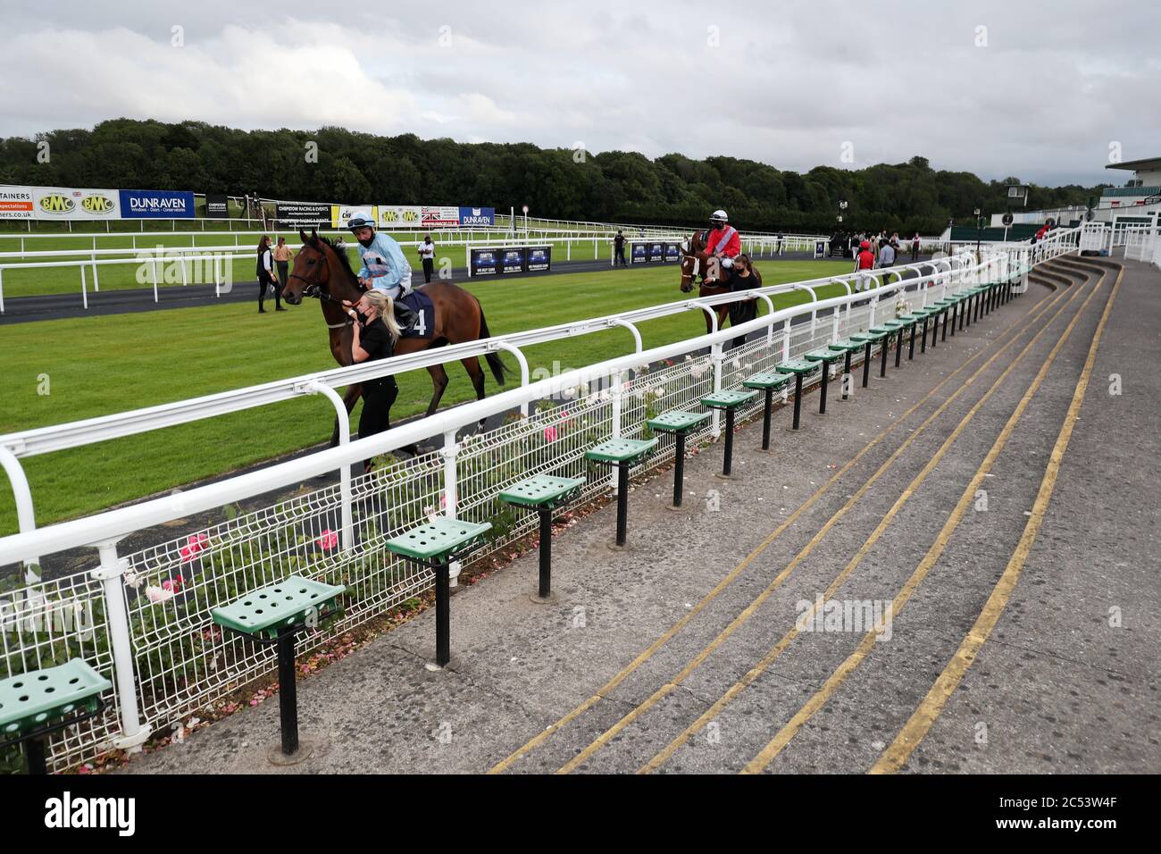 Horses in the parade ring for the Chepstow Racecourse Drive In Movies ...