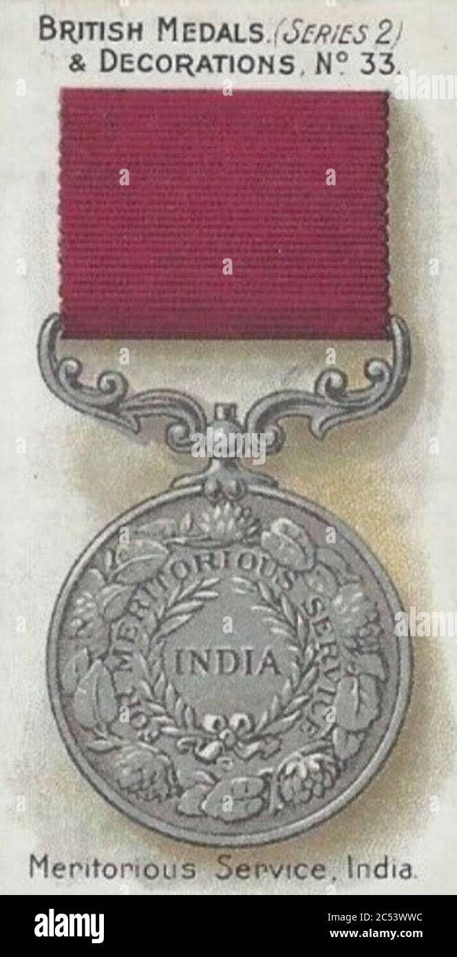 Indian Meritorious Service Medal Stock Photo - Alamy
