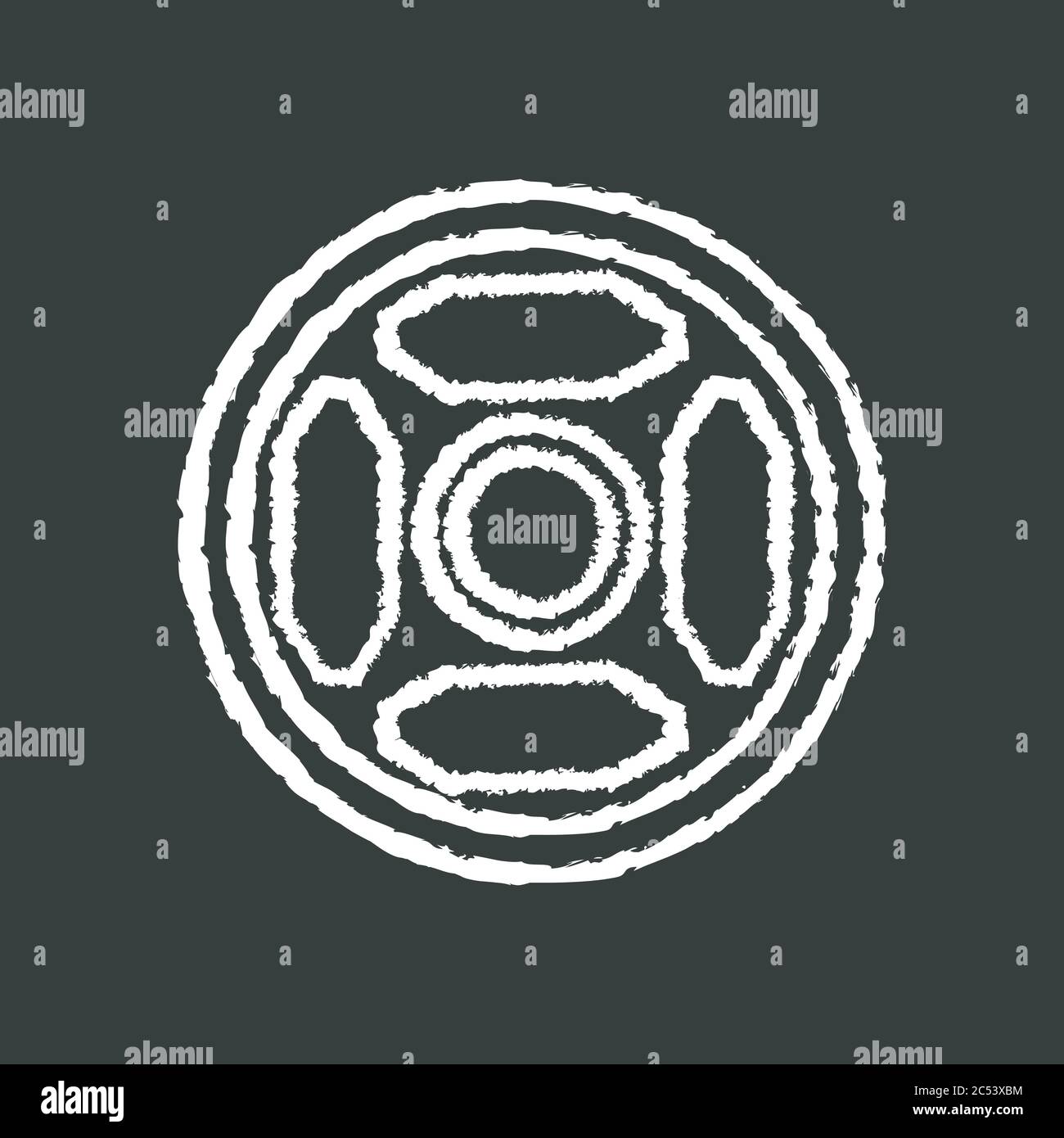Weight plate chalk white icon on black background Stock Vector Image ...