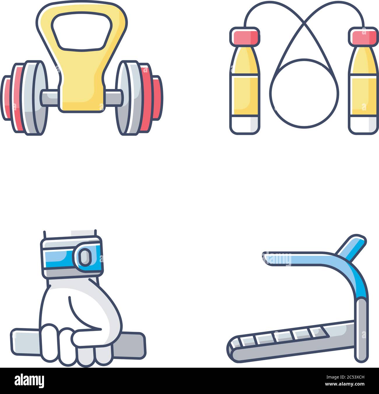 Home gym equipment collection Cut Out Stock Images & Pictures - Alamy