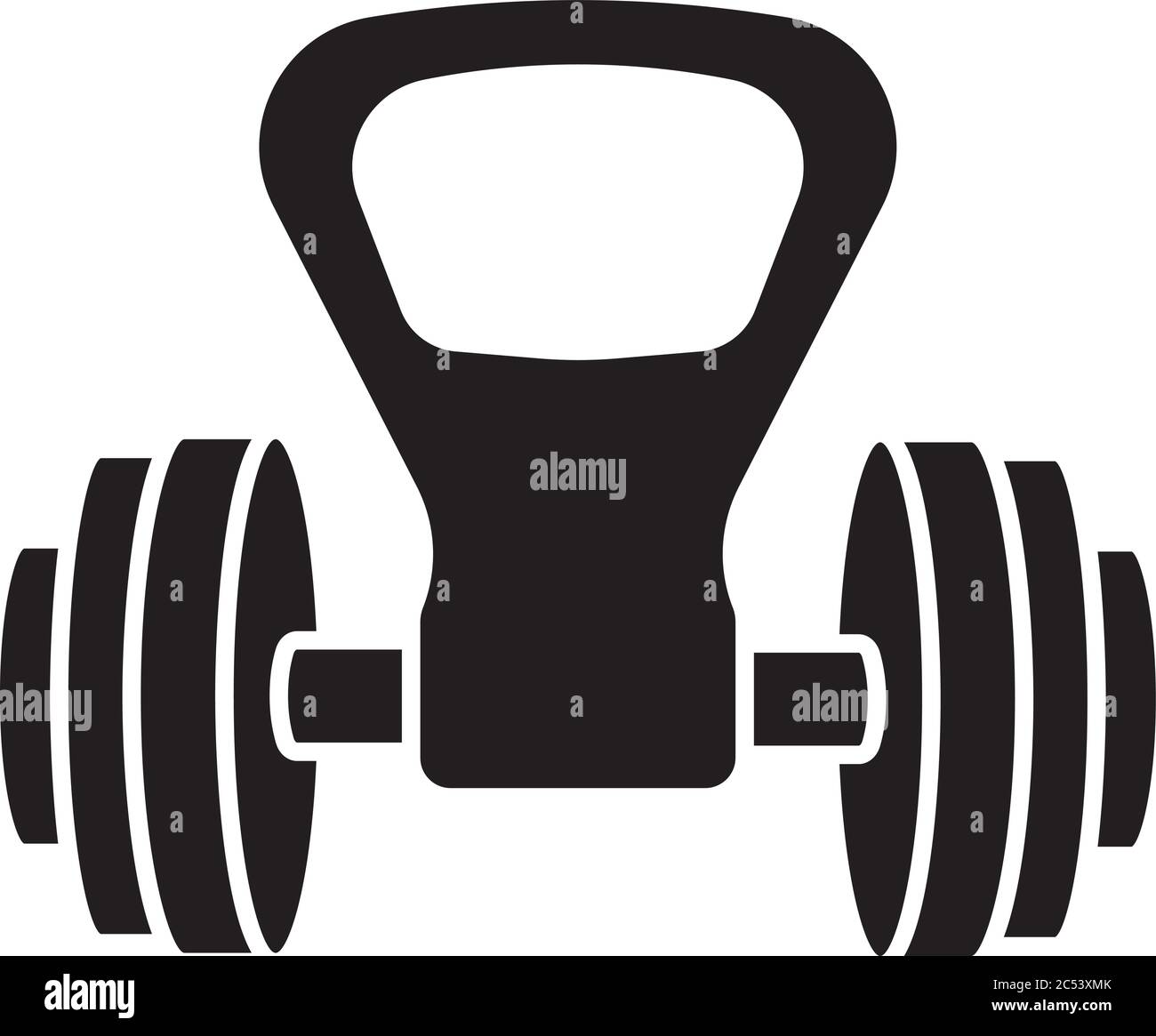 Kettlebell handle black glyph icon Stock Vector Image & Art - Alamy