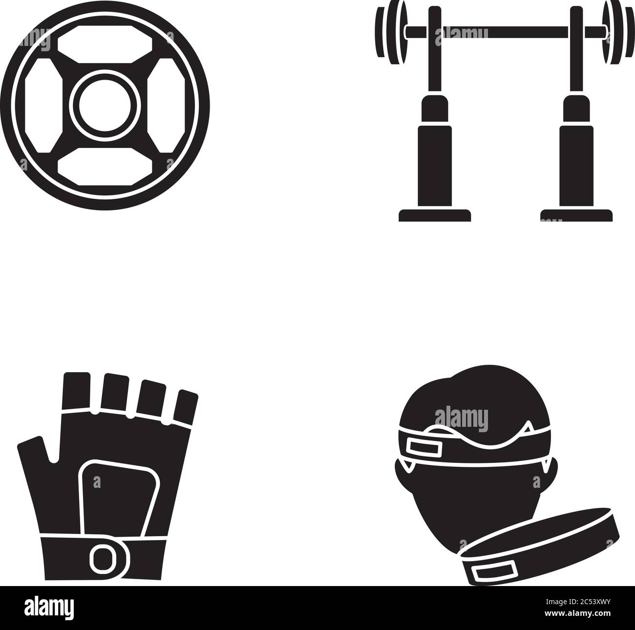 Strength concept icon set icons Black and White Stock Photos & Images ...