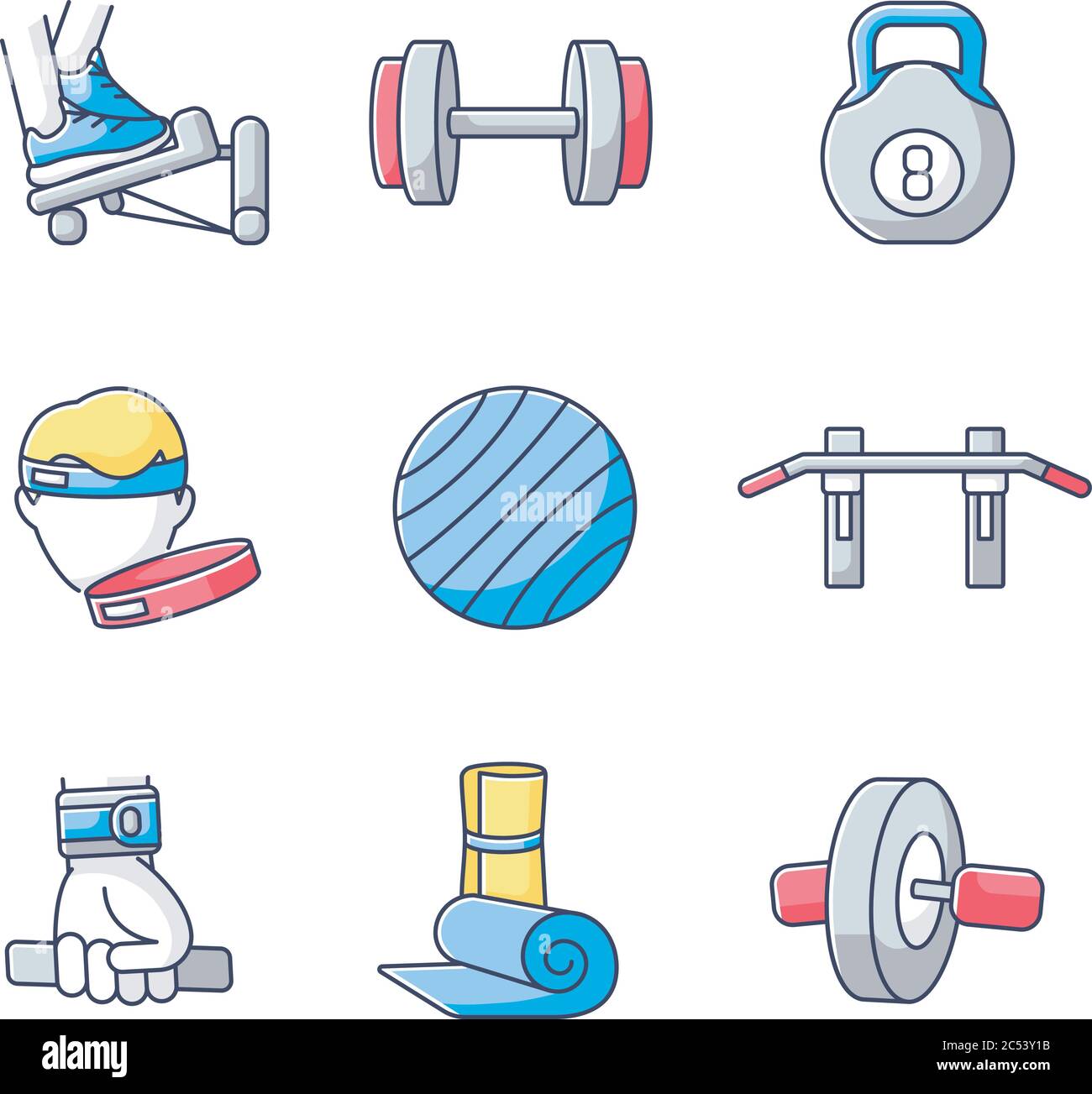 Home gym equipment collection Cut Out Stock Images & Pictures - Alamy
