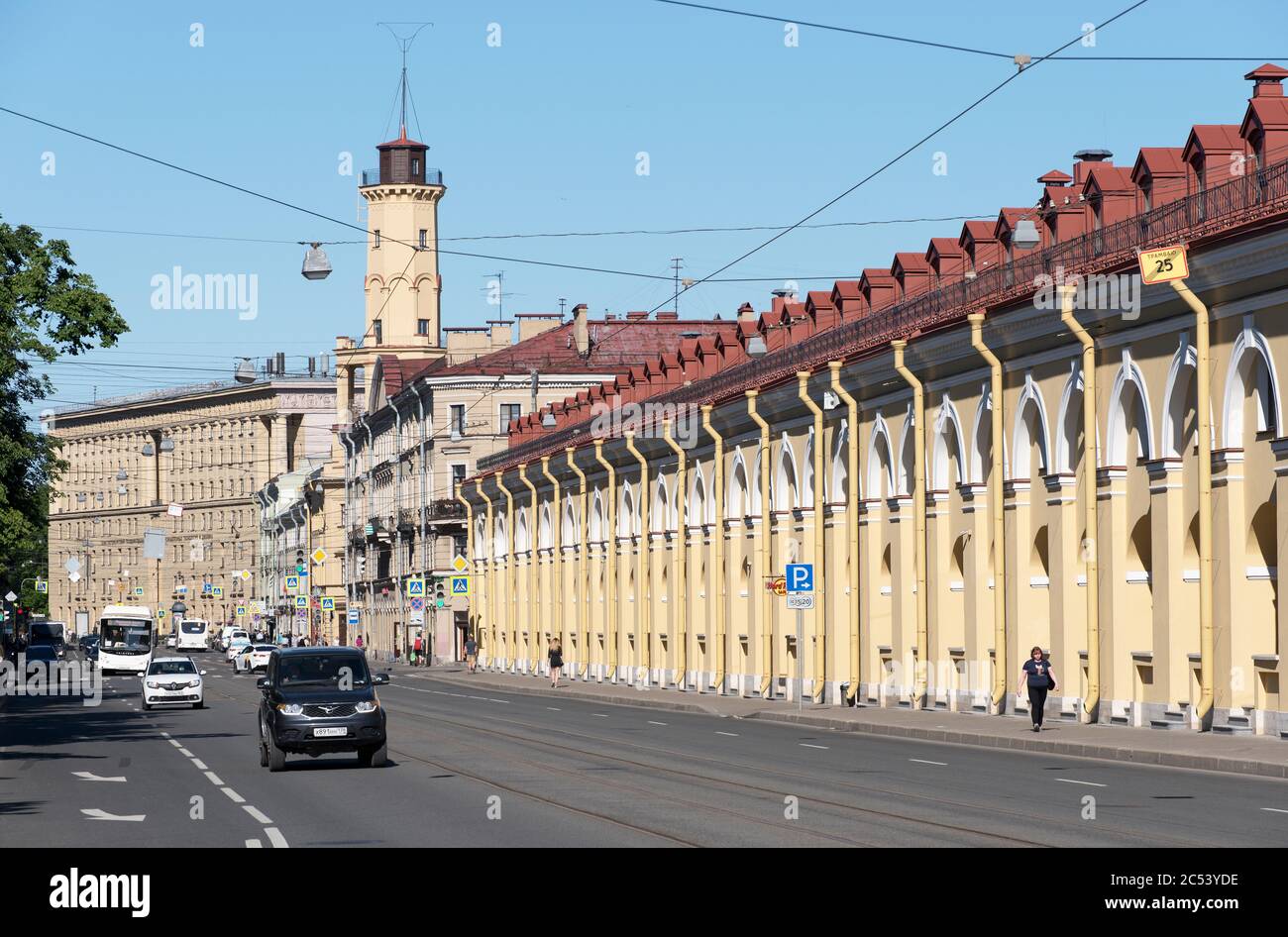 Saint-Petersburg, Russia – June 13, 2020: View of The Sadovaya Street ...