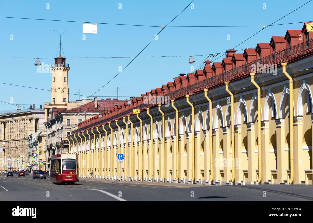 Saint-Petersburg, Russia – June 13, 2020: View of The Sadovaya Street ...