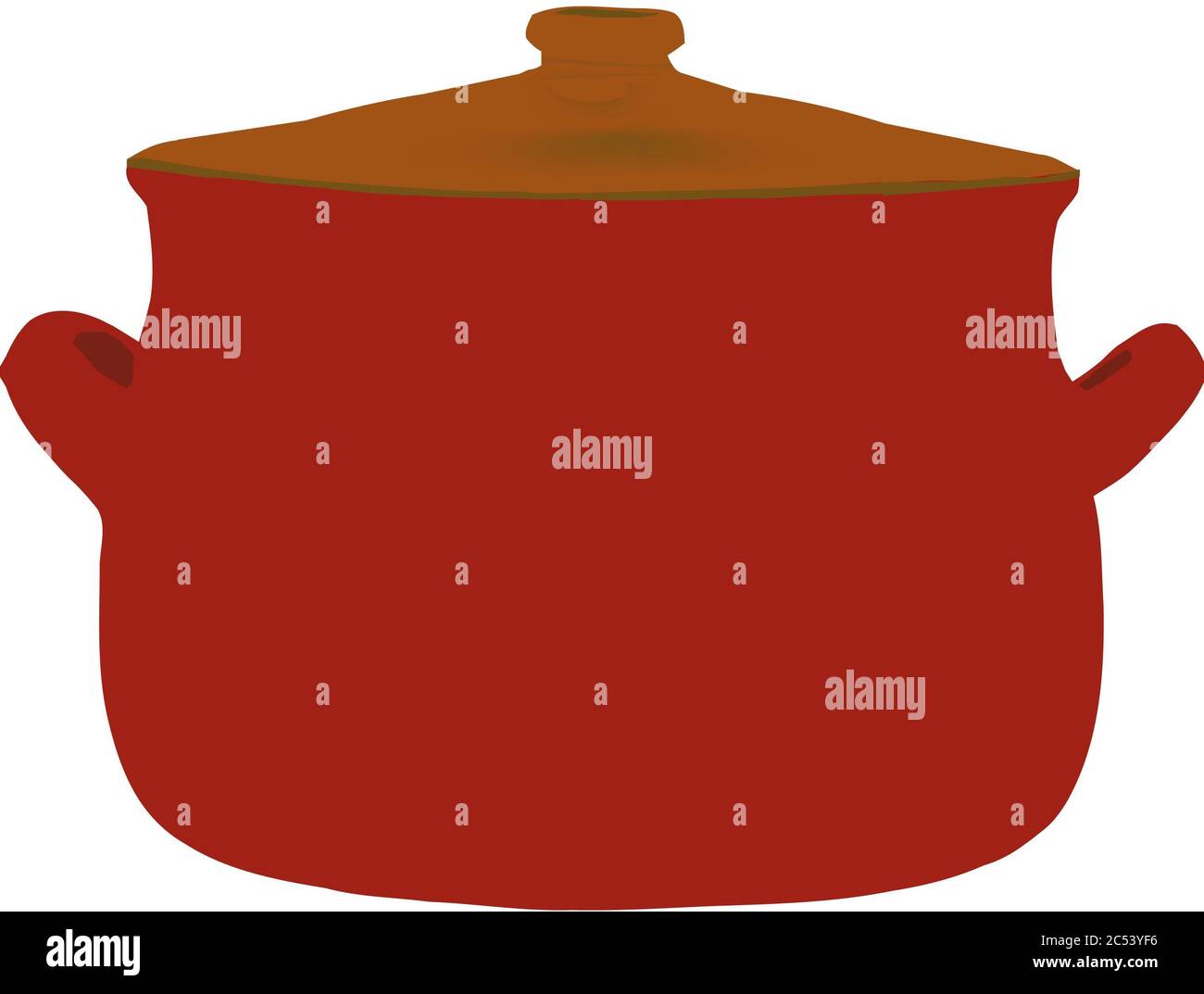 Illustration of a red pan for cooking isolated on a white background ...
