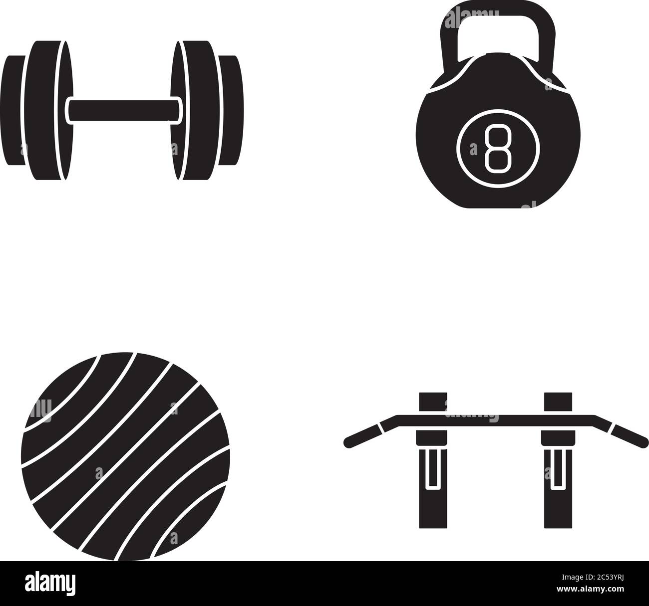 Strength concept icon set icons Black and White Stock Photos & Images ...