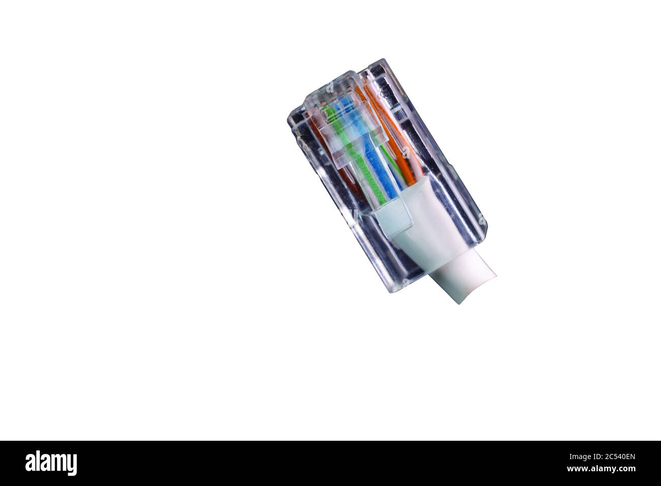 View of cable network connection, internet communication and computer ...