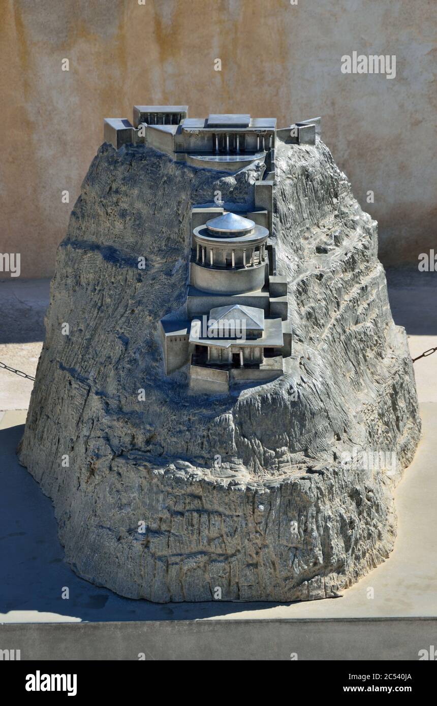 MASADA, ISRAEL - APR 05, 2015: A miniature model of the summer palace ...