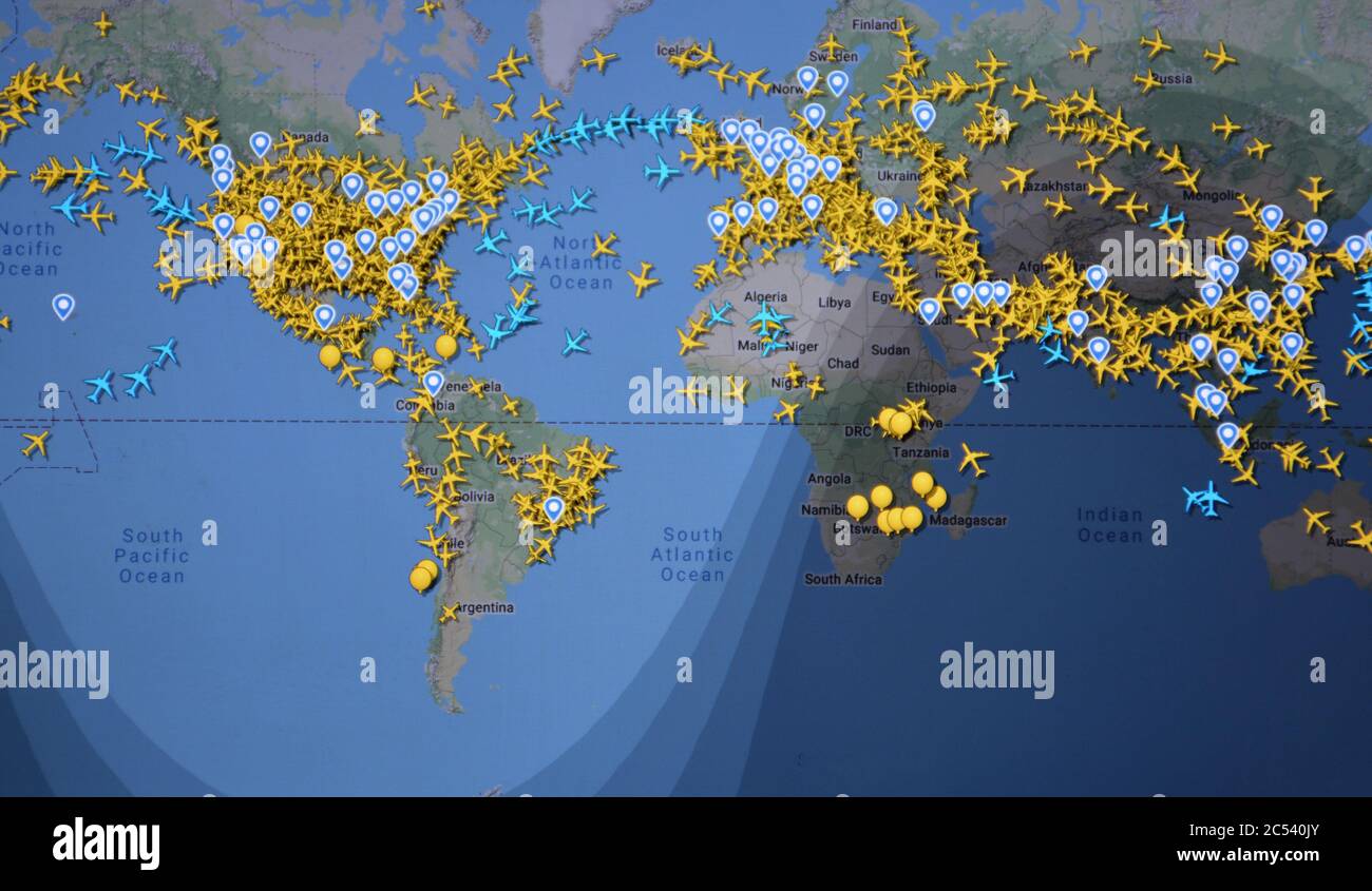 air traffic worldwide on 30 june 2020, 9 PM, on Internet with ...