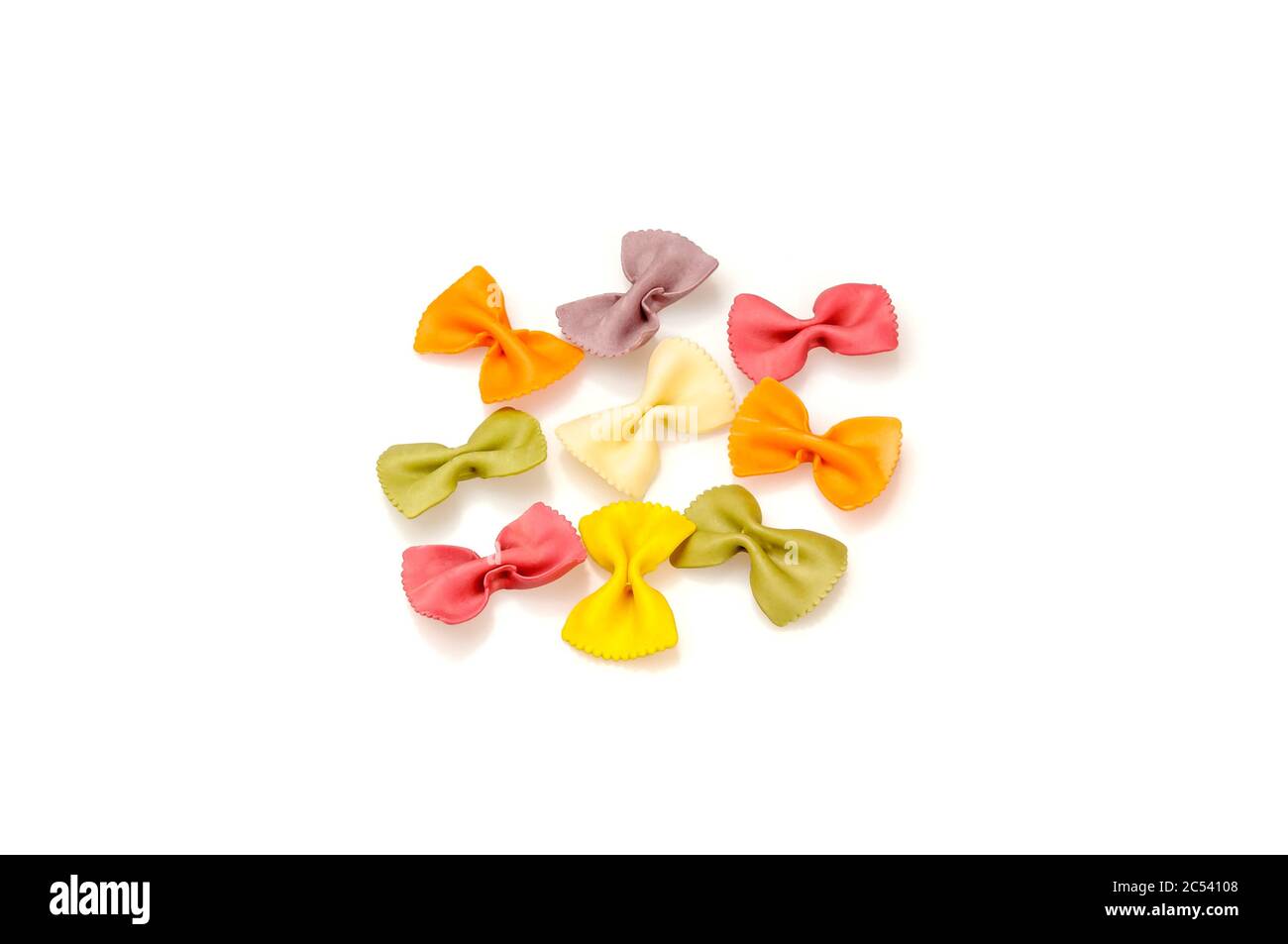 Colored pasta in the shape of bows Stock Photo - Alamy