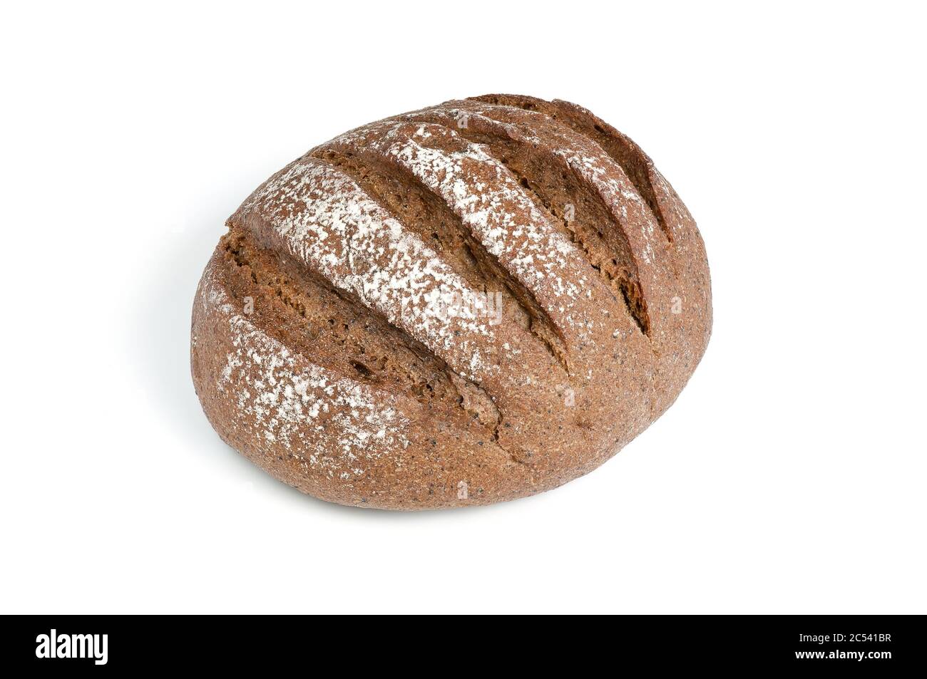 Traditional round rye bread isolated on white background top view Stock ...