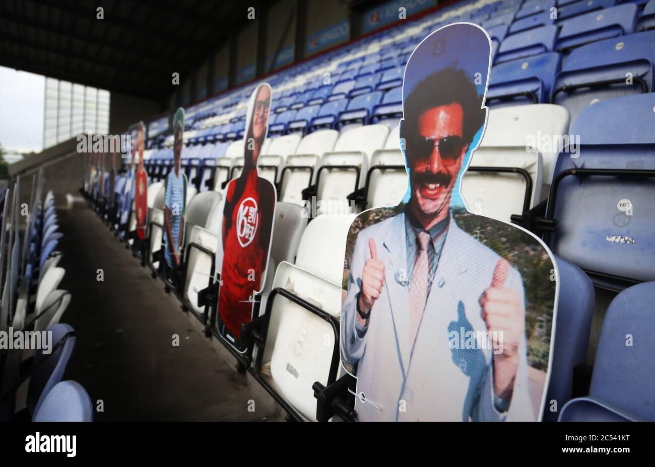 A cardboard cutout of Borat in the stands before the Sky Bet ...