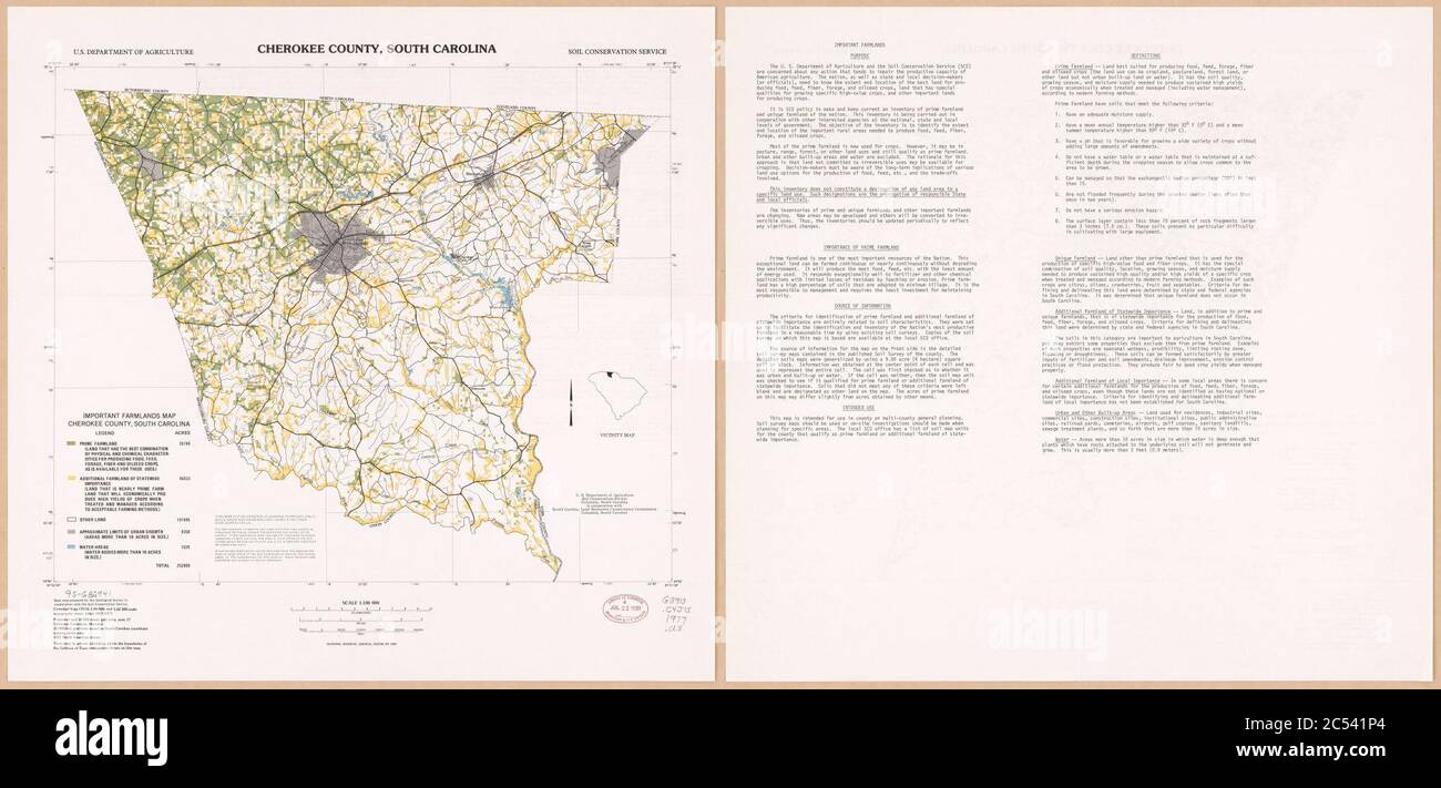 Important farmlands map, Cherokee County, South Carolina Stock Photo ...