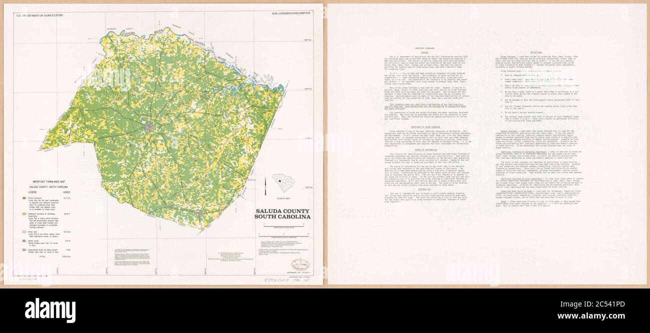Important farmlands map, Saluda County, South Carolina Stock Photo - Alamy