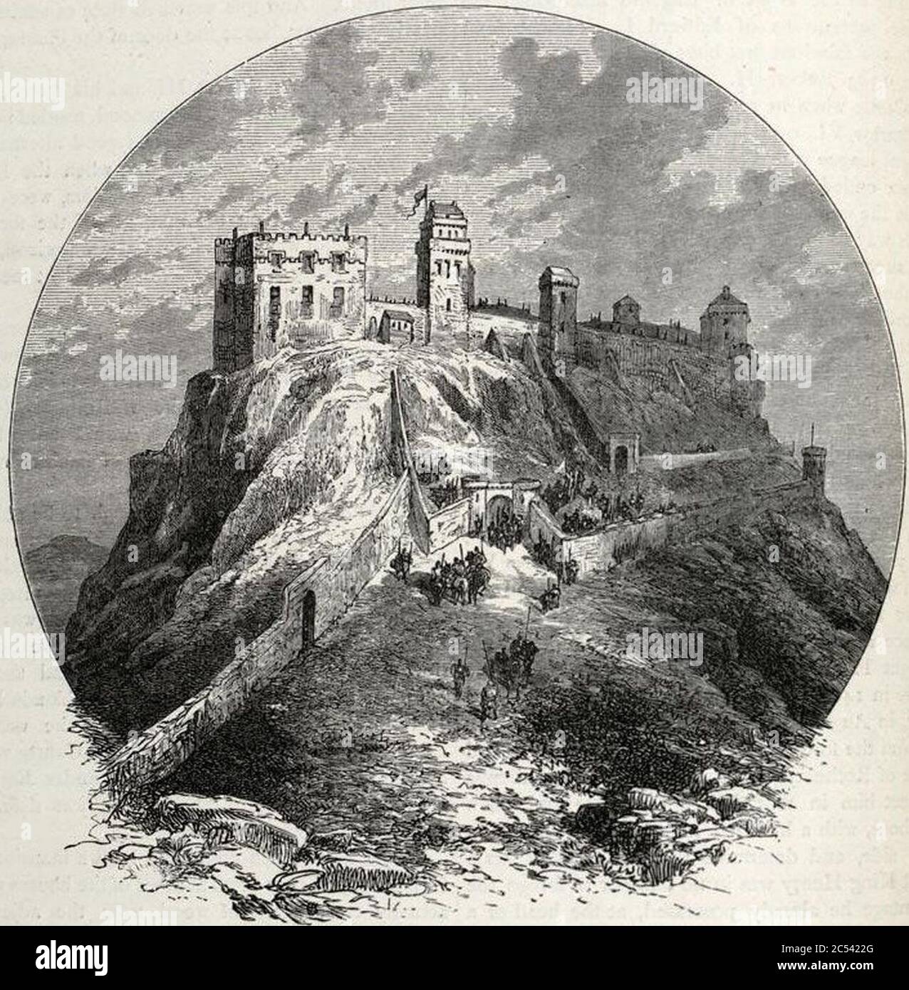 Impression of Edinburgh Castle before the 'Lang Siege' of 1573 Stock ...